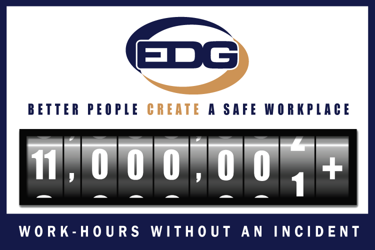 EDG Celebrates Safety Milestone Work-hours Without Incident - EDG, Inc.